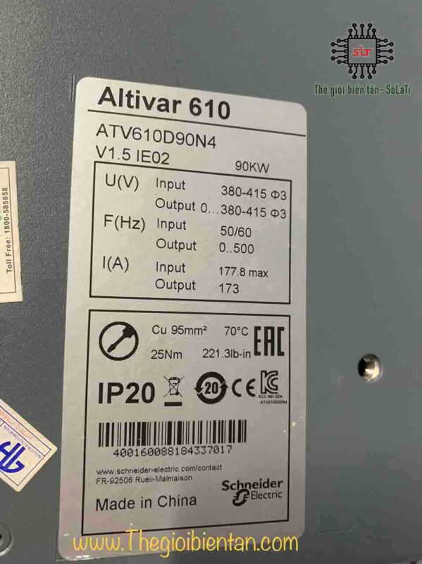 BIẾN TẦN SCHNEIDER ATV610 90KW ATV610D90N4 - Thế Giới Biến Tần